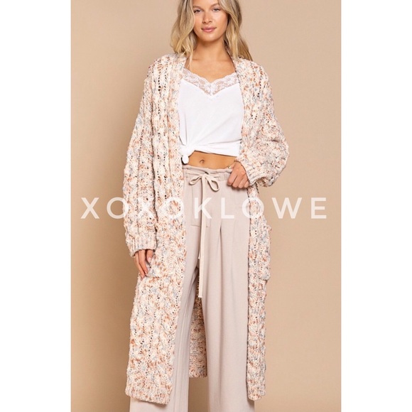 POL | Sweaters | S Pol Long Open Front Cardigan Confetti Relaxed Fit ...